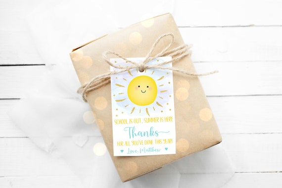 Editable Teacher Appreciation Gift Tag Sunshine Thank You Tag Summer ...