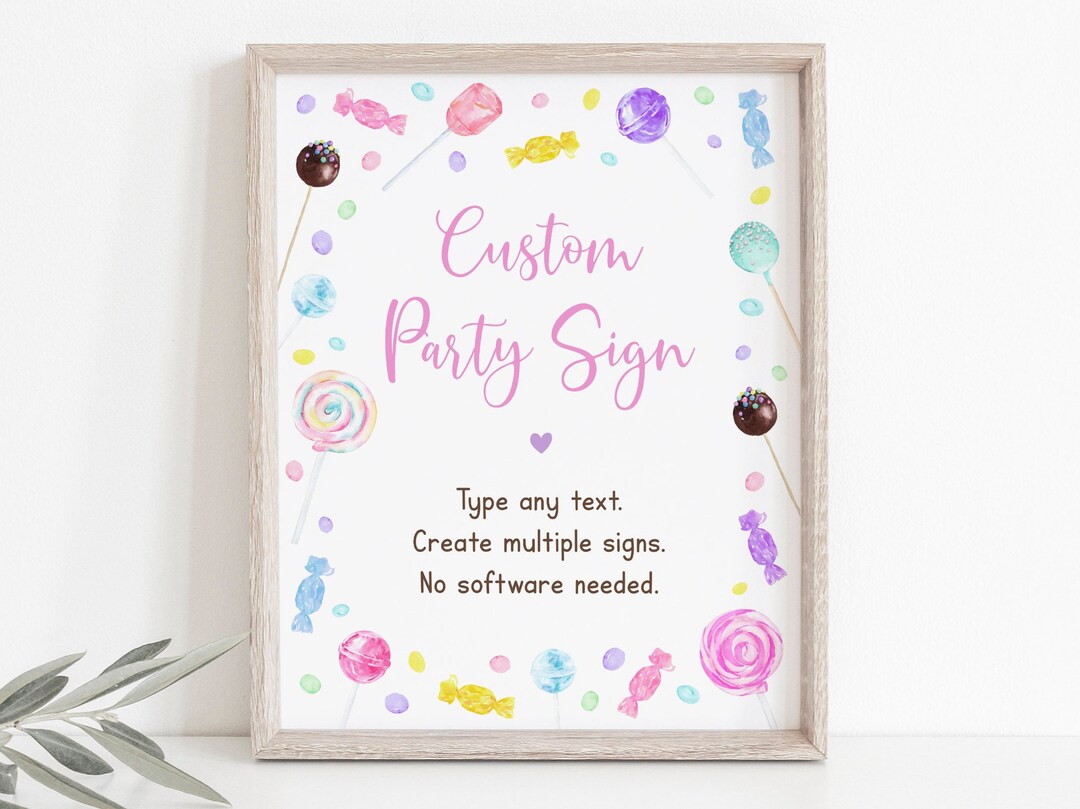 Editable Sweet Shop Birthday Sign Candy Birthday Sign Sweet Shop Party ...