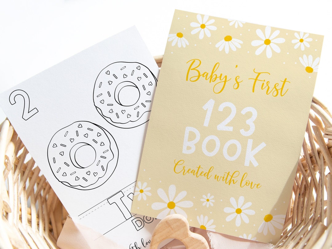 Baby's First 123 Book Baby Shower Coloring Pages Baby Shower Activity ...