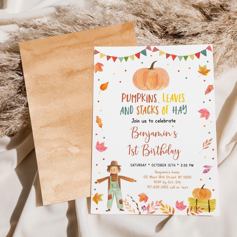 Fall Theme Birthday Invitation - Etsy Canada