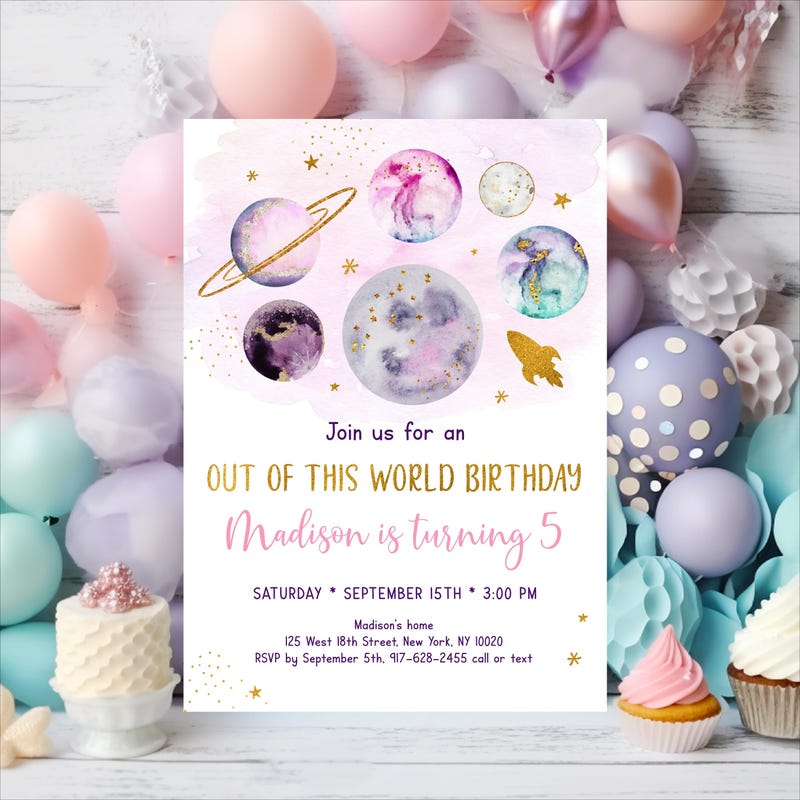 Planets Invitation - Etsy
