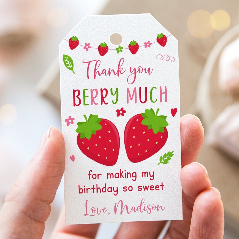 Strawberry Tags - Etsy