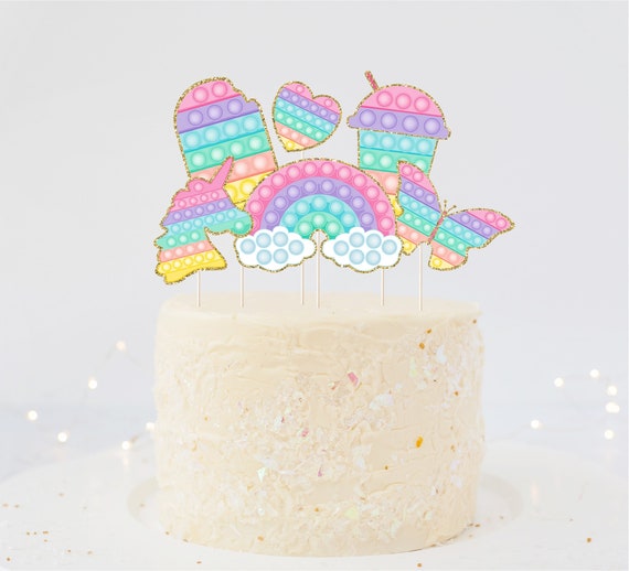 Pop It Birthday Cake Topper Cut Outs Girls Pop It Birthday Party Fidget ...