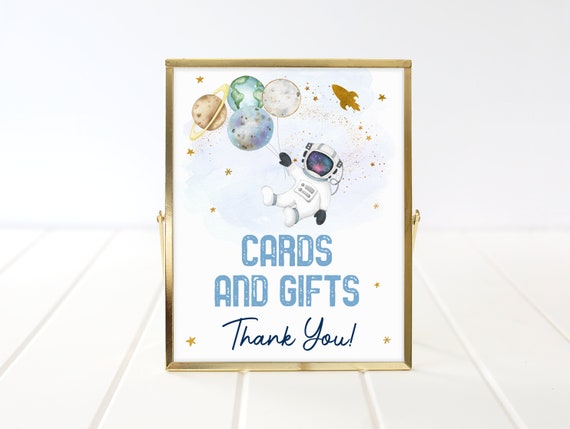 Galaxy Outer Space Cards & Gifts Birthday Sign Astronaut Blue - Etsy