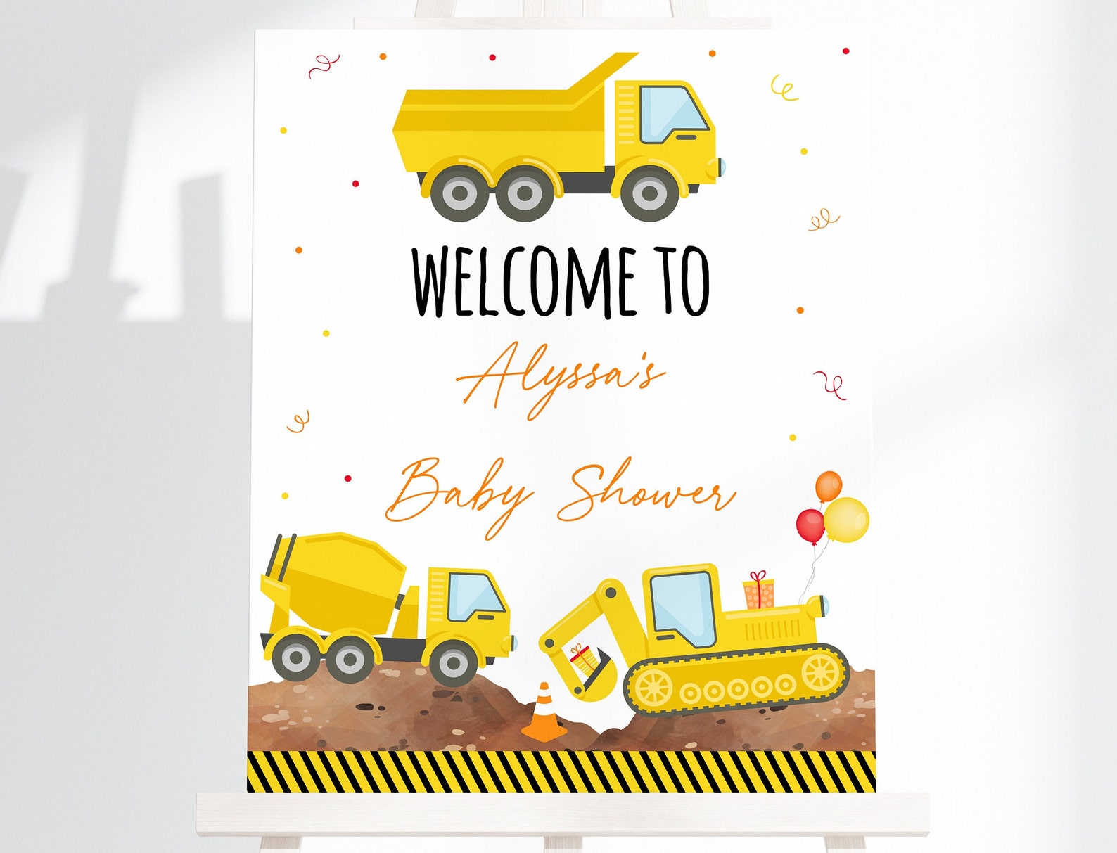 Editable Construction Baby Shower Welcome Sign Construction - Etsy