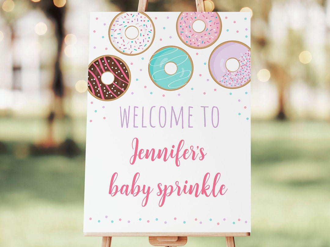 Editable Donut Baby Sprinkle Welcome Sign Donut Donut Baby - Etsy