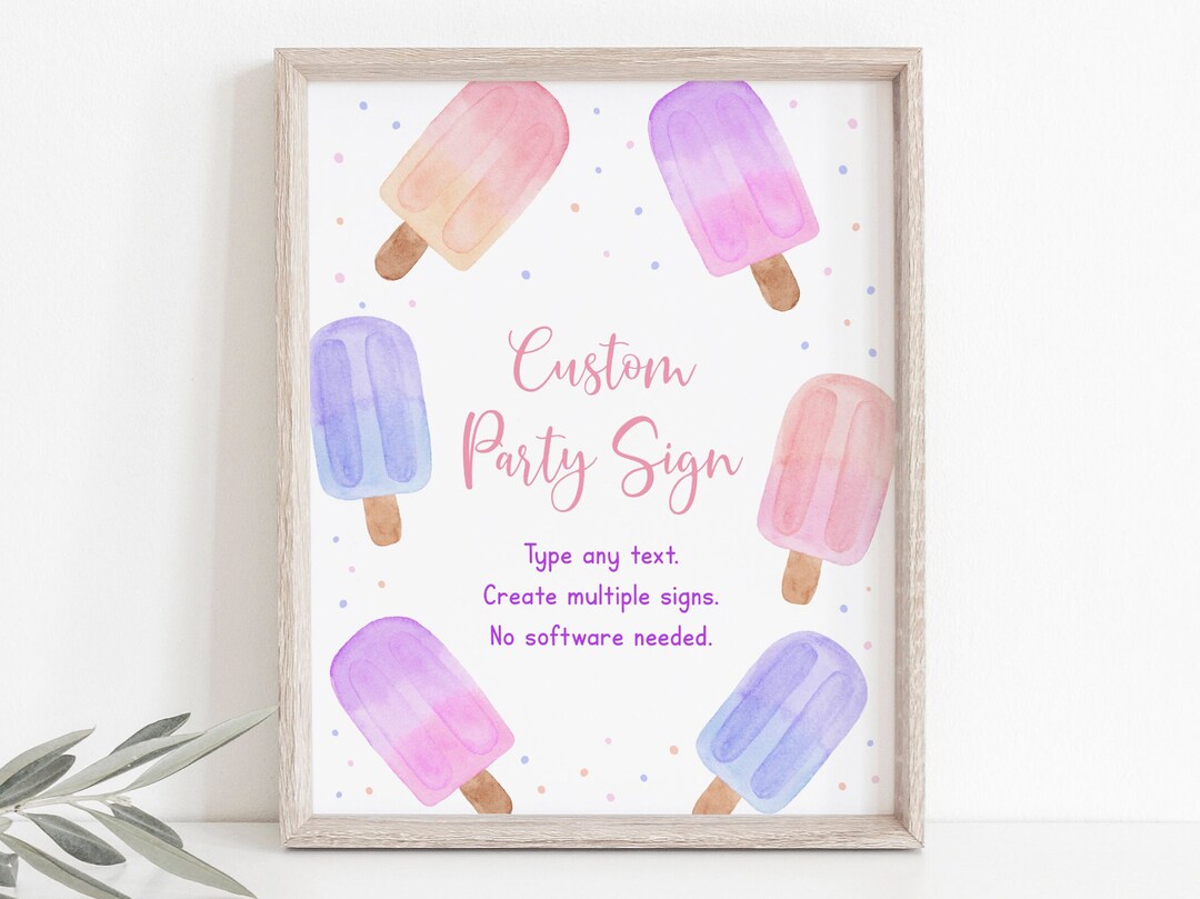 Editable Pink Popsicle Baby Shower Sign, She's Ready to Pop, Pink ...