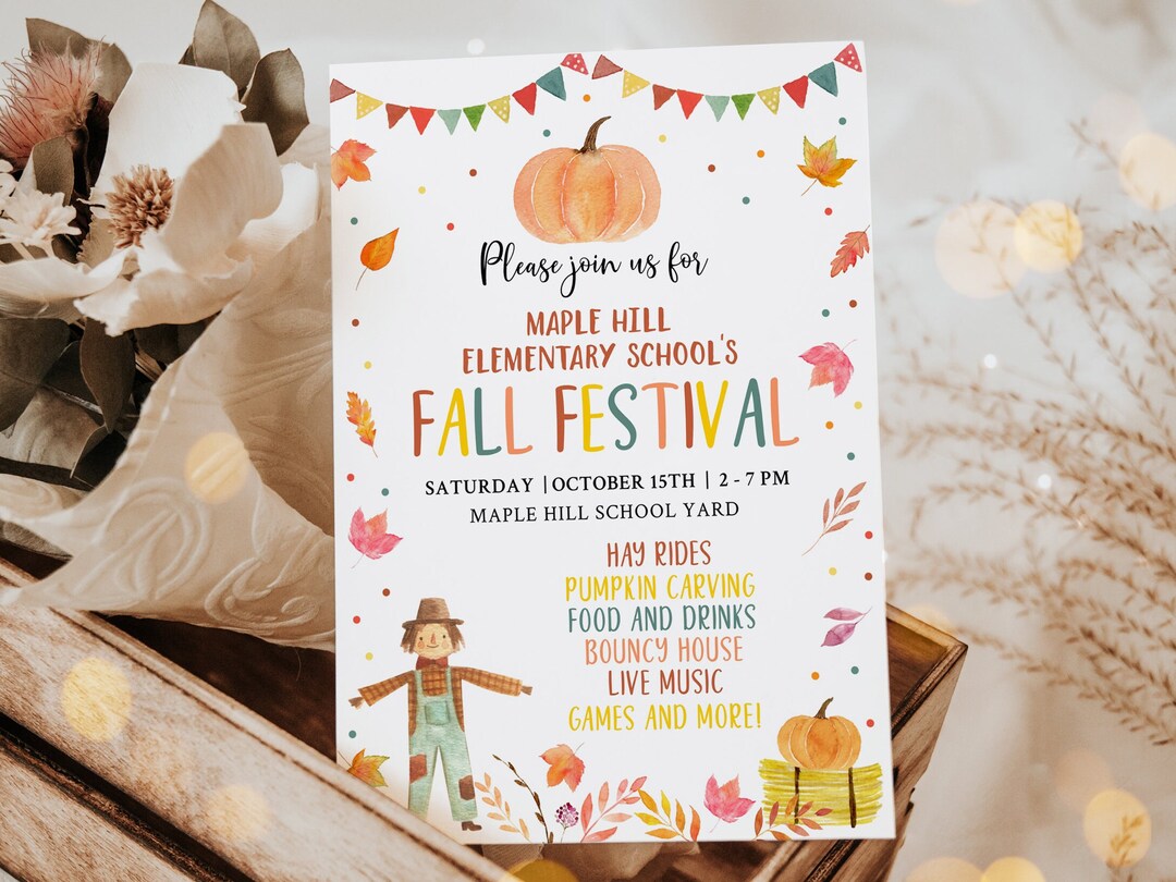 Editable Fall Festival Invitation Fall Harvest Invite School Fall ...