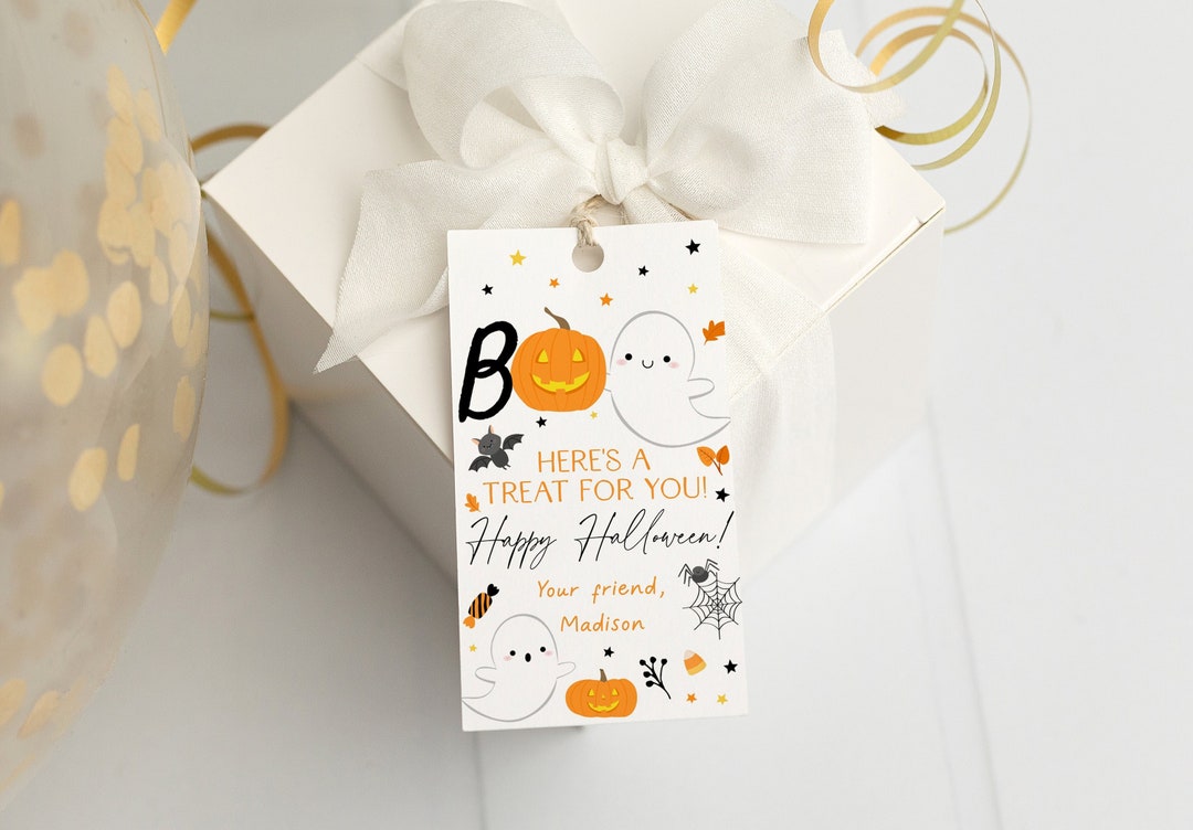 Editable Halloween Favor Tags Boo Ghost Halloween Treat Tags Trick or ...