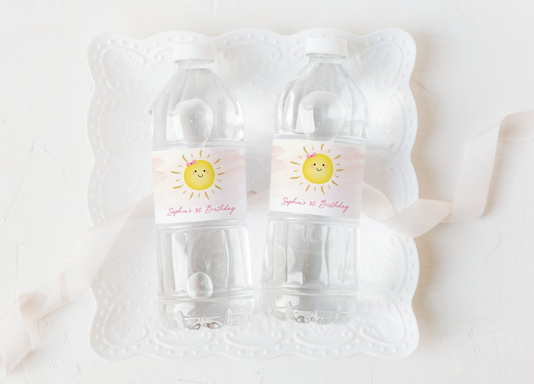 Editable Sunshine Birthday Water Bottle Labels Sunshine Party - Etsy