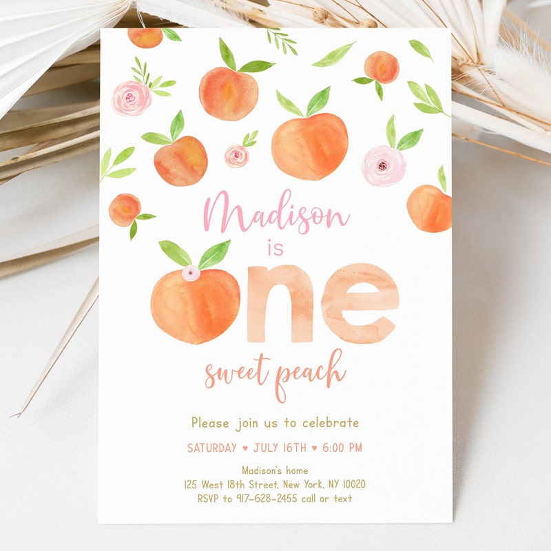 Peach Invitation - Etsy