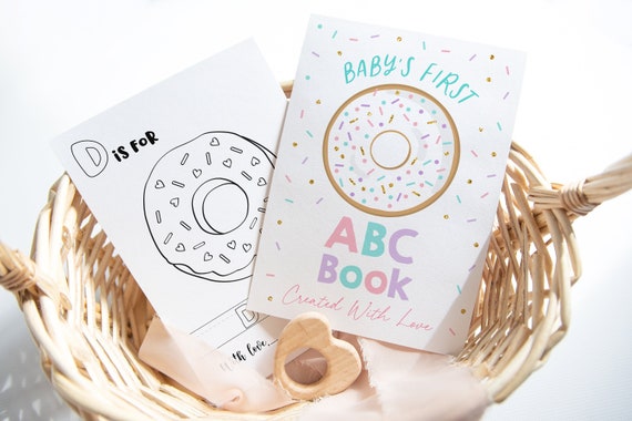 ABC Book Baby Shower Game Alphabet Coloring Book Baby's First ABC Book ...