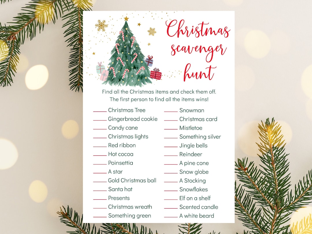 Editable Christmas Scavenger Hunt Game, Family Christmas Game, Office ...