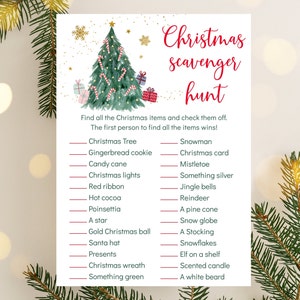 Editable Christmas Scavenger Hunt Game, Family Christmas Game, Office ...