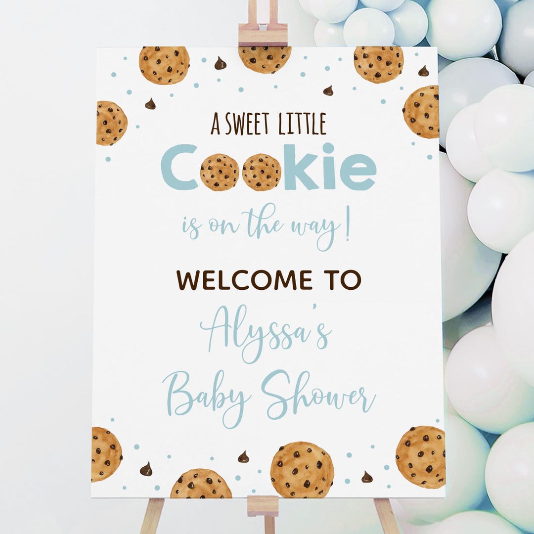 Editable Cookie Baby Shower Welcome Sign, Little Cookie Baby Shower ...