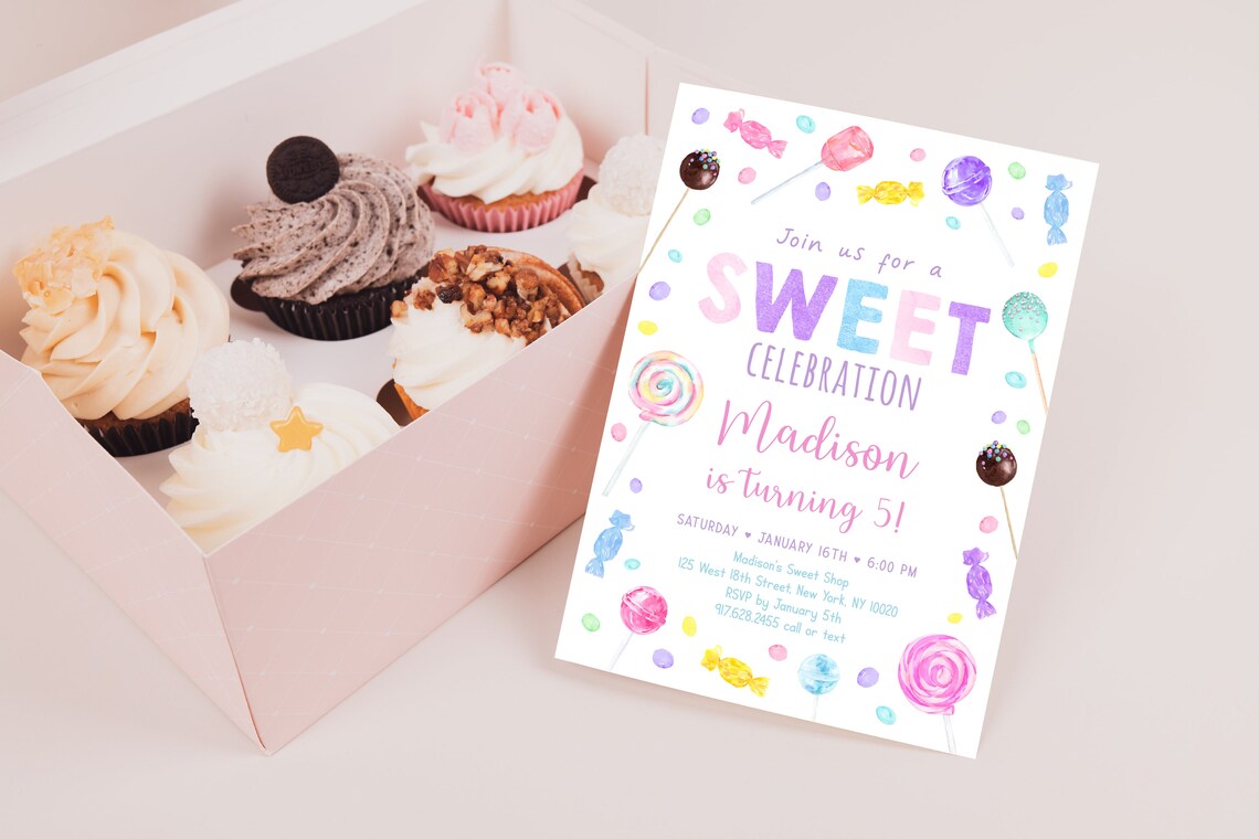 Editable Sweet Shop Birthday Invitation Sweets Birthday Invite - Etsy