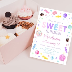 Editable Sweet Shop Birthday Invitation Sweets Birthday Invite - Etsy