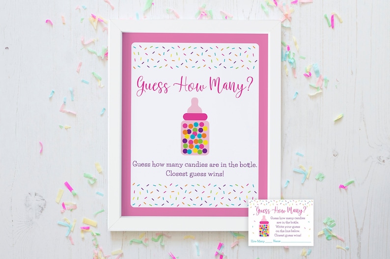 Sprinkle Guess How Many Game Pink Baby Sprinkle Baby Girl - Etsy