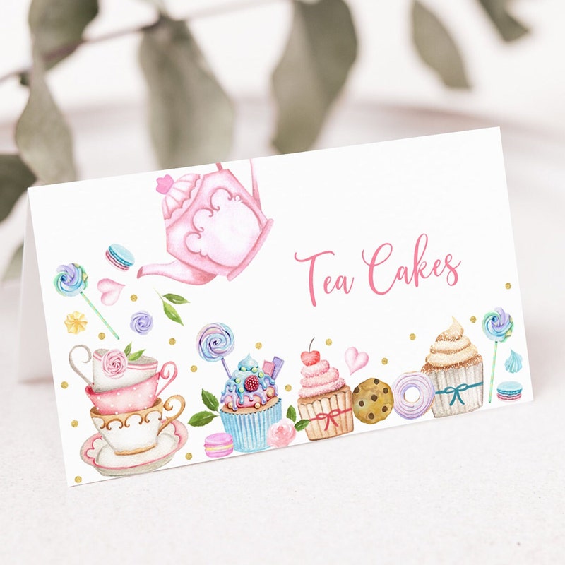 Tea Party Place Card - Etsy