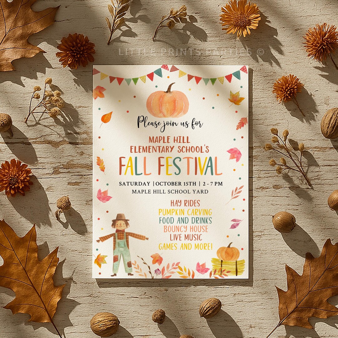 Editable Fall Festival Invitation Fall Harvest Invite School Fall ...