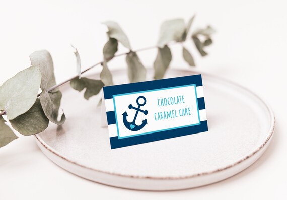 Editable Nautical Tent Cards Food Labels Place Cards Nautical Baby ...