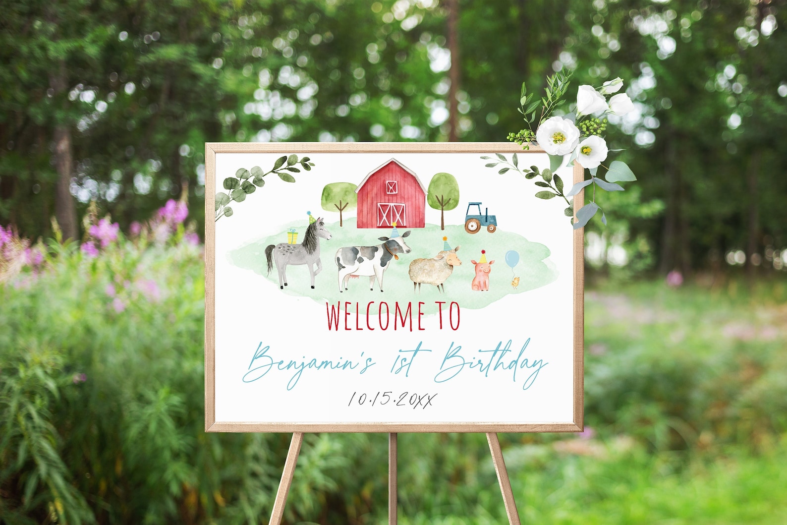 Editable Farm Birthday Welcome Sign Farm Party Barnyard - Etsy