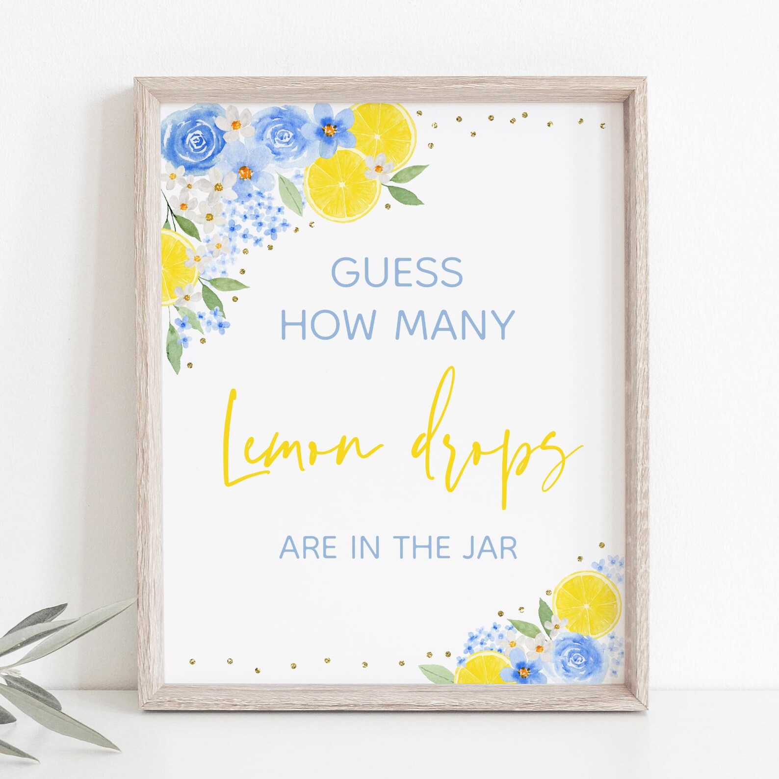 Blue Floral Lemon Guess How Many Lemon Drops Game, She Found Her Main ...