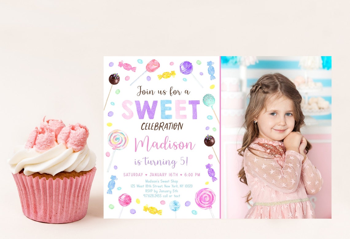 Editable Sweet Shop Birthday Invitation Sweets Birthday Invite - Etsy
