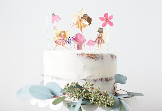 Fairy Birthday Centerpiece Cake Topper Cut Outs Fairy First Birthday ...
