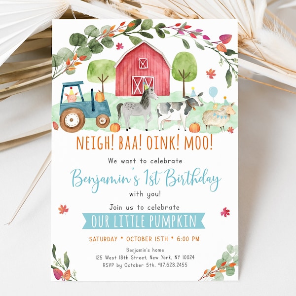 Farm First Birthday Invitation - Etsy