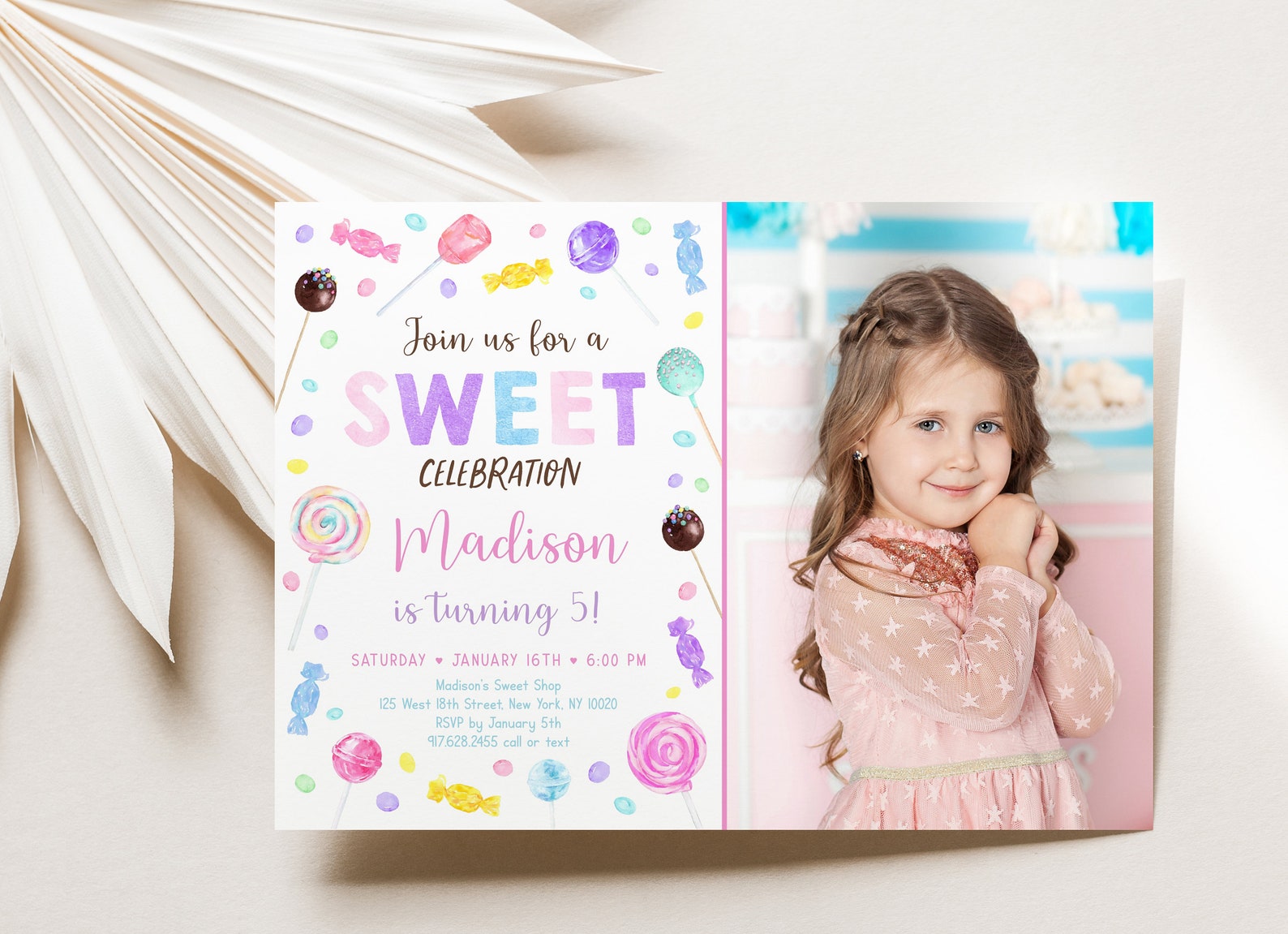 Editable Sweet Shop Birthday Invitation Sweets Birthday Invite - Etsy