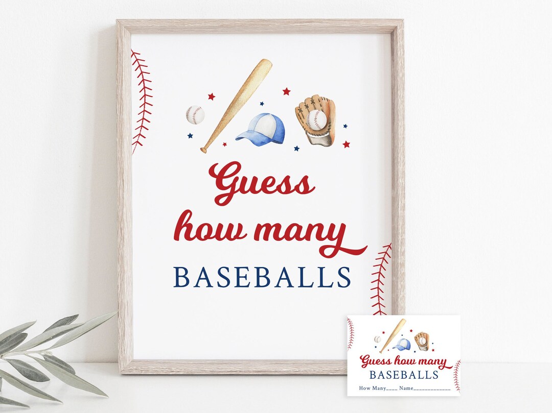 Guess How Many Baseballs Game Rookie of the Year Baseball Birthday ...