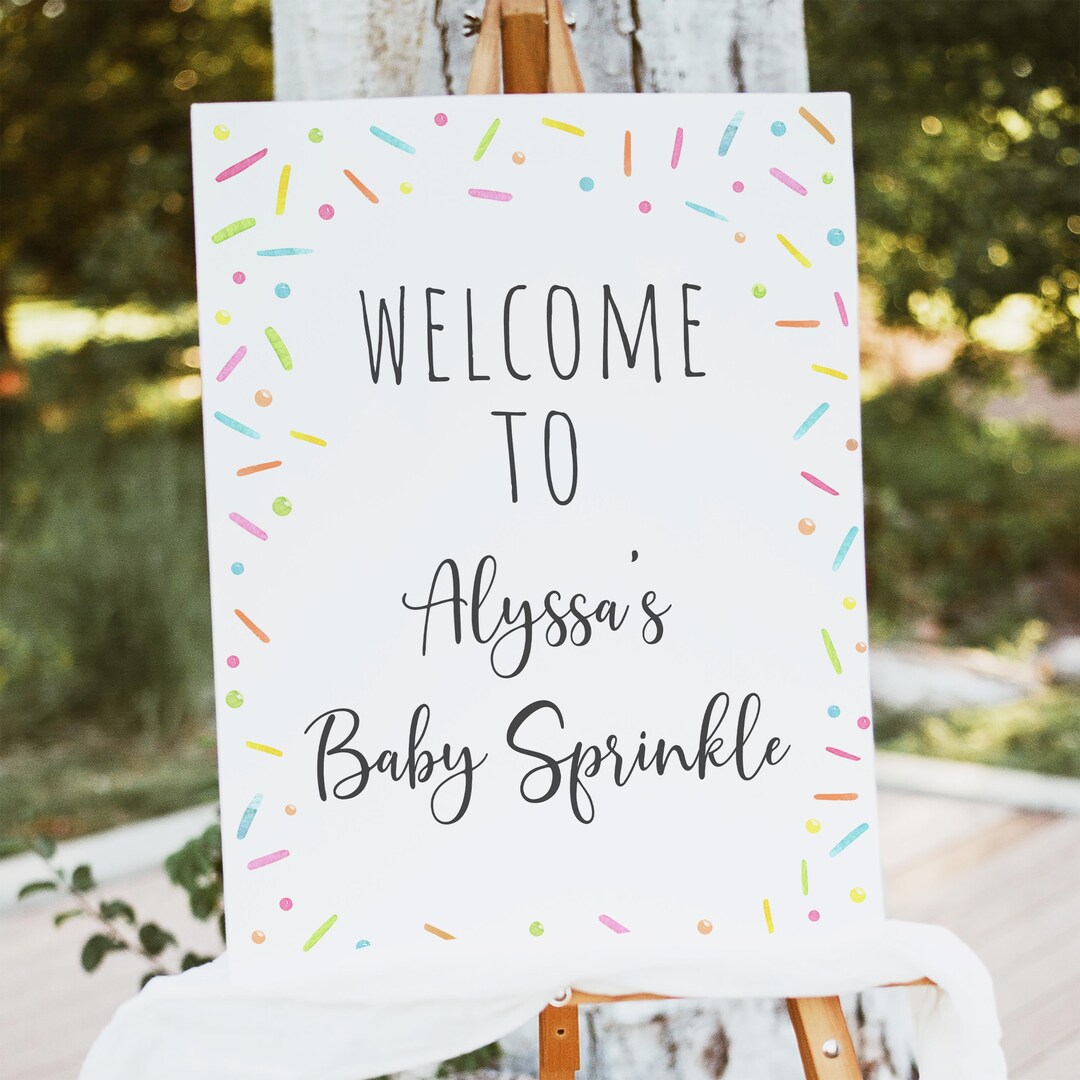 Editable Baby Sprinkle Welcome Sign Gender Neutral Coed Baby Sprinkle ...