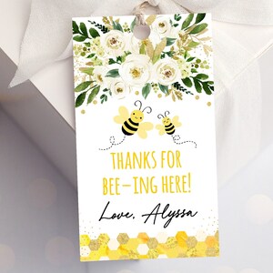 Editable Bee Party Favor Tags Thank You Tags Thanks for - Etsy
