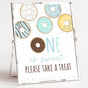 Donut One is Sweet Sign Donut Birthday Party Favor Sign - Etsy