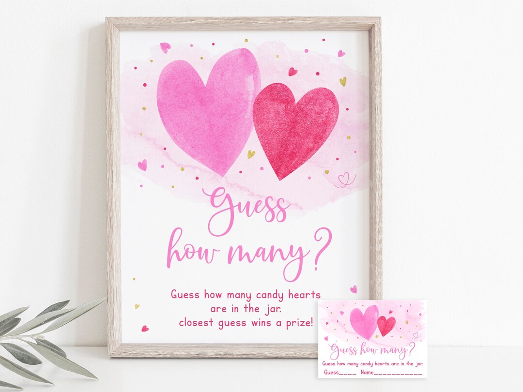 Guess How Many Candy Hearts Game Guess Valentine's Guess How Many Game ...