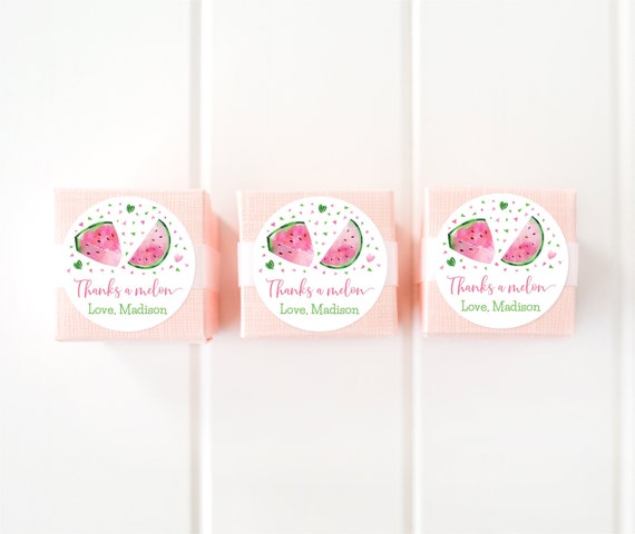 EDITABLE Watermelon Birthday Thank You Tags Favor Tags Thanks A Melon ...