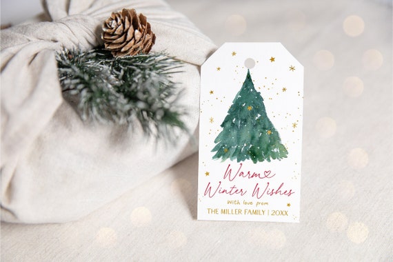 Editable Christmas Favor Tags Warm Winter Wishes Holiday Gift Tag ...