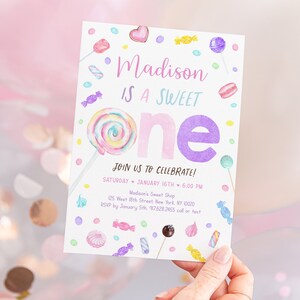 Editable Sweet One Birthday Invitation Sweet One Birthday - Etsy