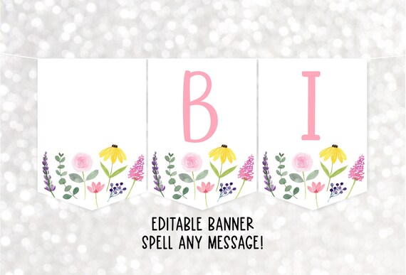 Editable Wildflower Birthday Banner Little Wildflower Birthday | Etsy