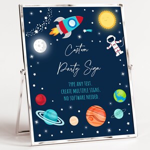 Editable Space Birthday Party Sign Astronaut Planet Outer - Etsy