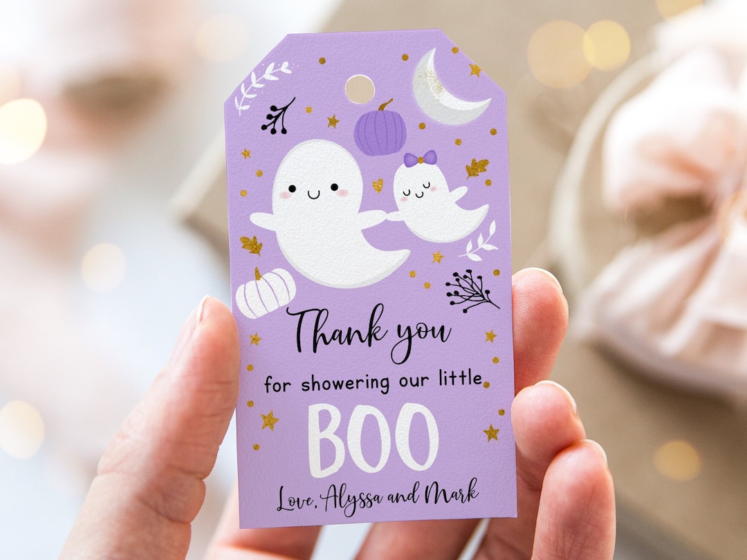 Editable Ghost Baby Shower Thank You Tag Favor Tag Little Boo Baby ...