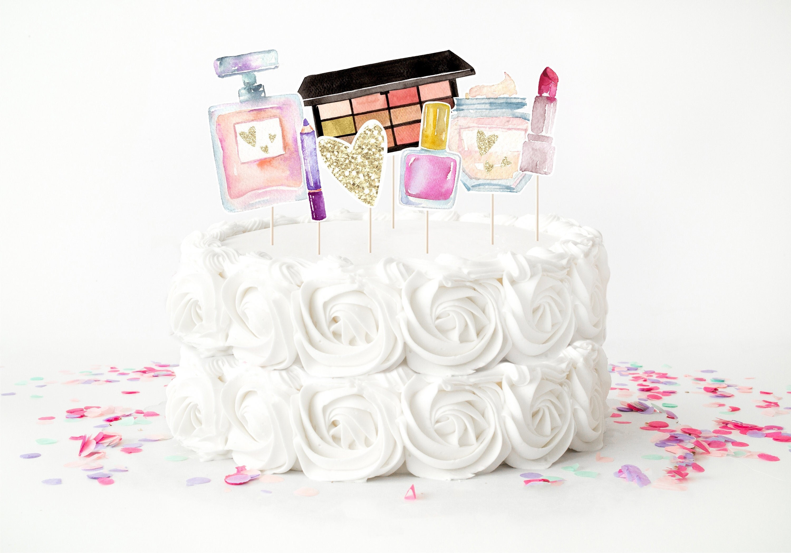 Spa Birthday Centerpiece Cake Toppers Cut Outs Spa Party Tween - Etsy