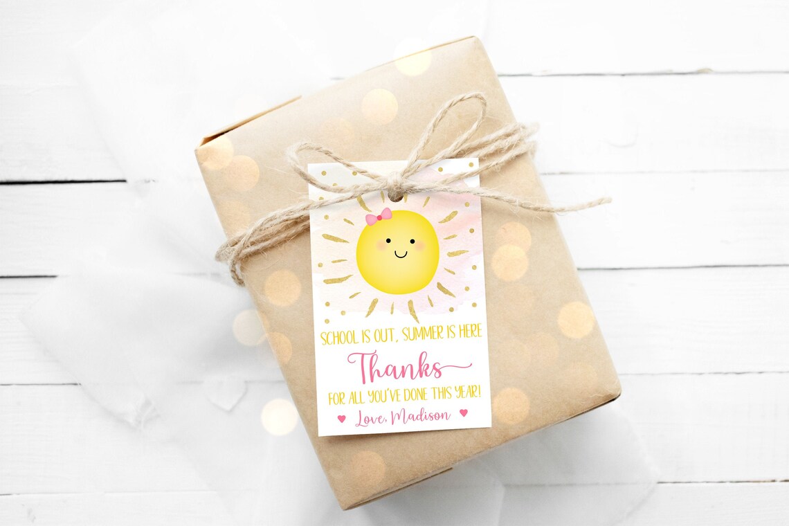 Editable Teacher Appreciation Gift Tag Sunshine Thank You Tag - Etsy