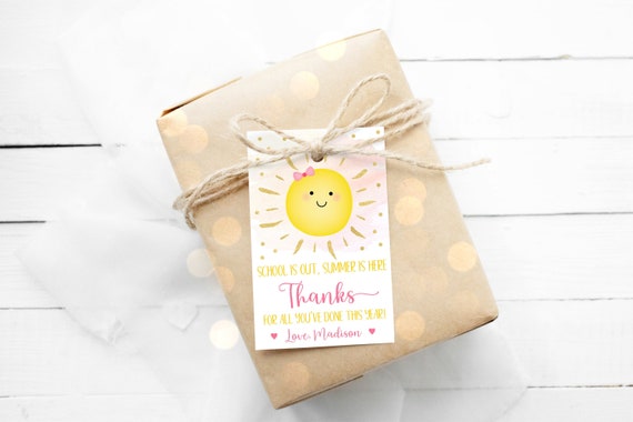 Editable Teacher Appreciation Gift Tag Sunshine Thank You Tag Summer ...