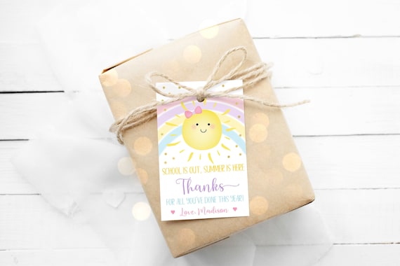 Editable Teacher Appreciation Gift Tag Sunshine Rainbow Thank You Tag ...