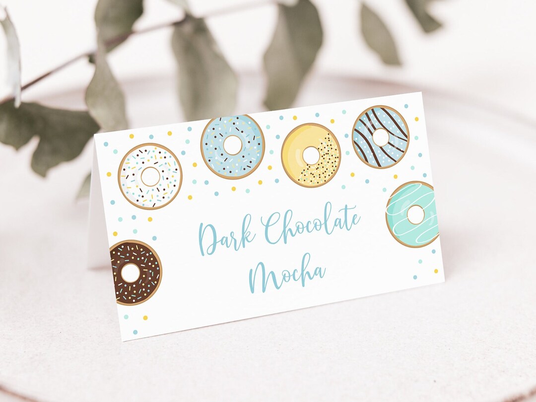 Editable Donut Food Tent Cards, Food Labels, Donut Birthday, Donut Grow ...