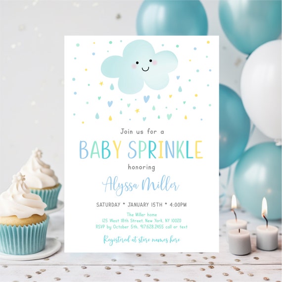Baby Sprinkle Printable Invitations Blank