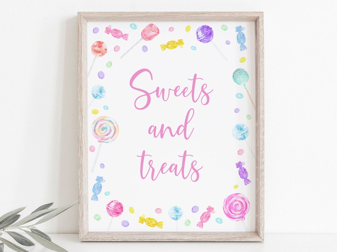 Candy Sweets and Treats Party Sign Sweet Shop Birthday Candy Birthday ...