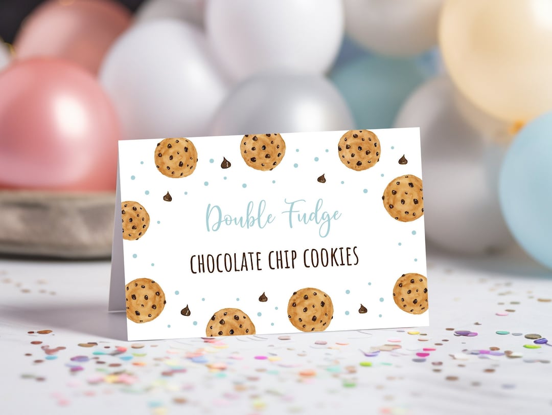 Editable Cookie Birthday Tent Cards, Food Labels, One Sweet Cookie ...